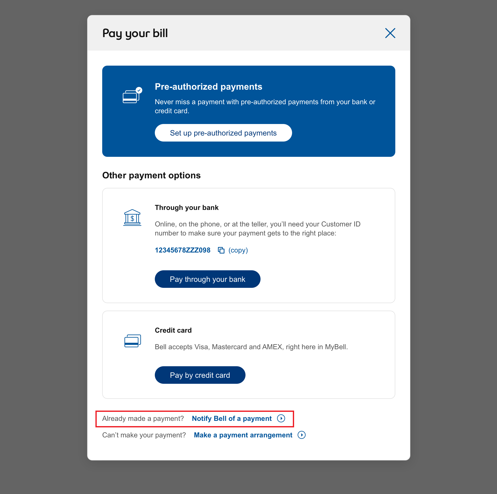 Paying my bill online