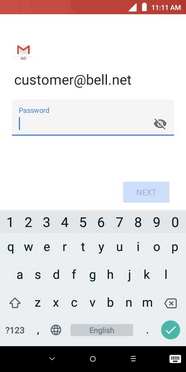 How to set up Bell email on my Alcatel smartphone