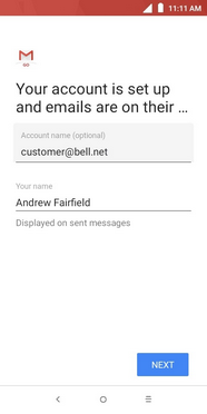 How to set up Bell email on my Alcatel smartphone
