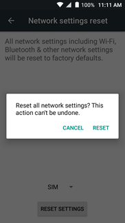 How to reset the network settings on my Alcatel U50