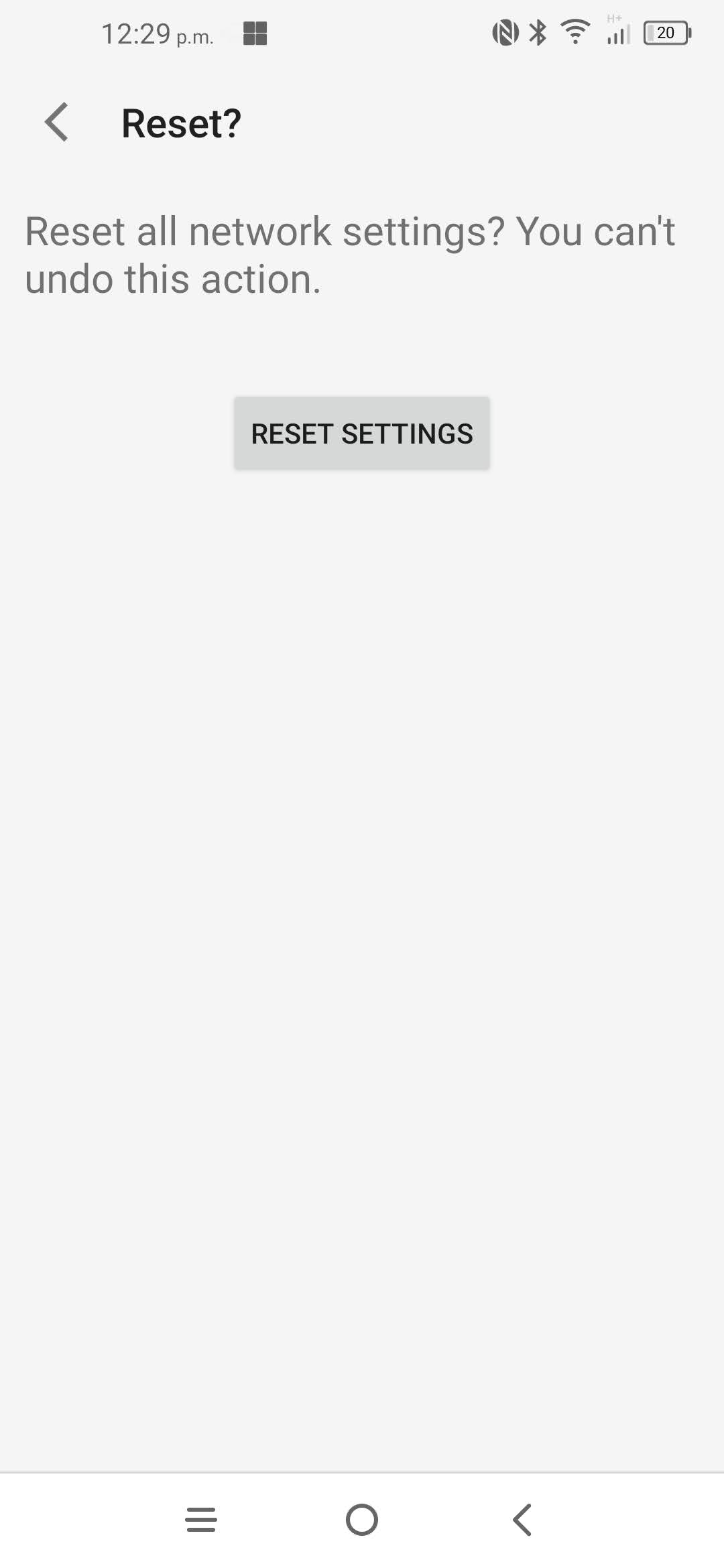 How to reset the network settings on my TCL smartphone